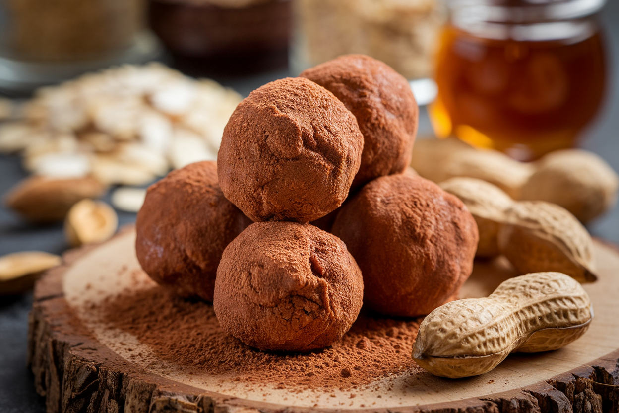 Chocolate Peanut Butter Energy Balls – 5 Minute Healthy Snack